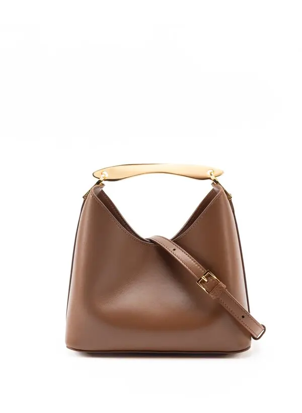 ELLEME Boomerang Small Leather Handbag - Cognac