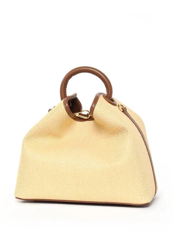 ELLEME Raisin Raffia And Leather Handbag