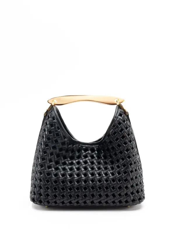 ELLEME Small Boomerang Woven Leather - Black