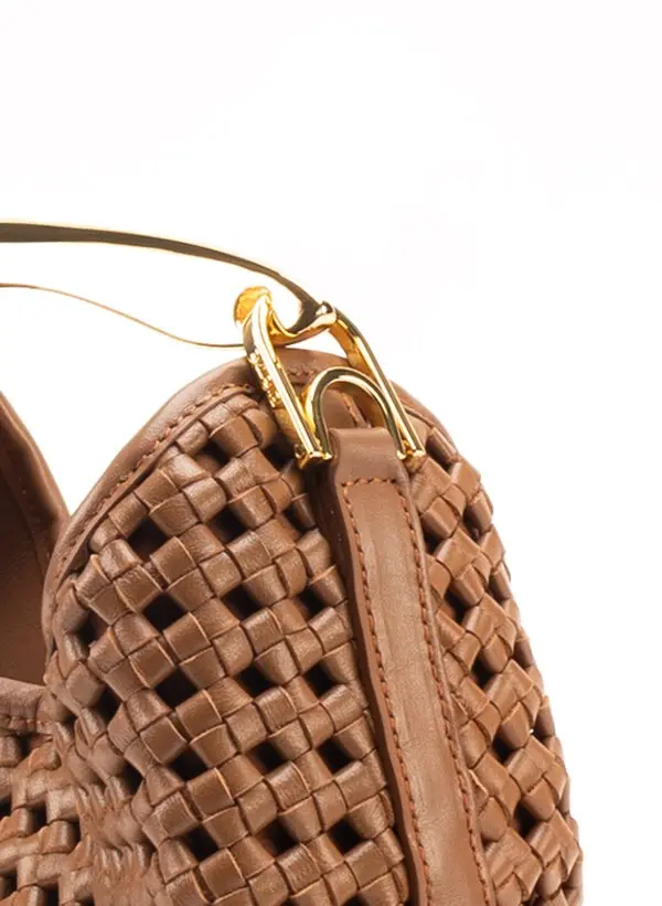 ELLEME Small Boomerang Woven Leather Top Handle Bag