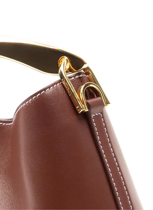 ELLEME Mini Boomerang Leather Handbag With Metal Handle