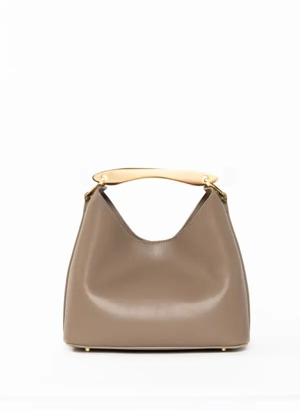 ELLEME Small Boomerang Leather Handbag - Taupe