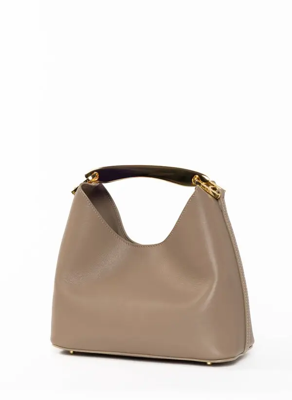 ELLEME Small Boomerang Leather Handbag - Taupe