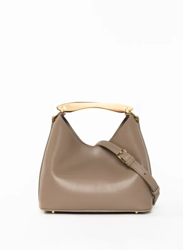 ELLEME Small Boomerang Leather Handbag - Taupe