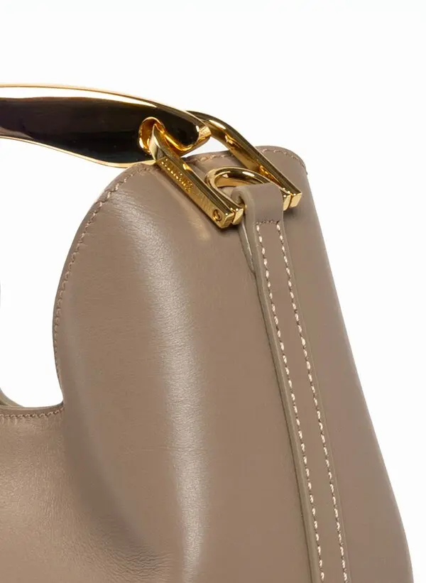 ELLEME Small Boomerang Leather Handbag - Taupe