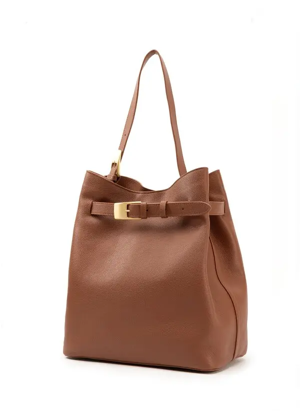 ELLEME Soft Tote Belt Bag Pebbled Leather - Cognac