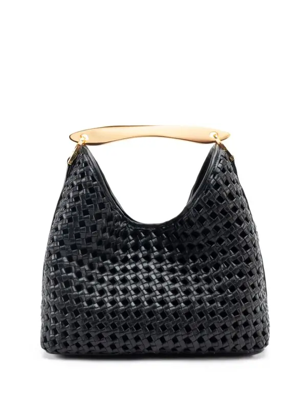 ELLEME Boomerang Large Woven Leather Handbag - Black