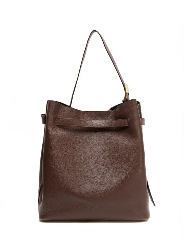 ELLEME Belt Bag In Pebbled Leather - Dark Brown