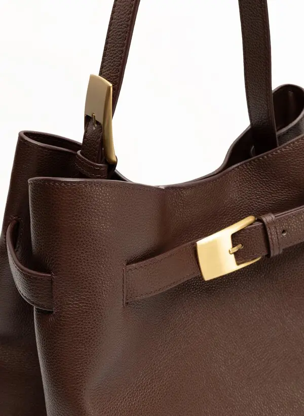 ELLEME Belt Bag In Pebbled Leather - Dark Brown