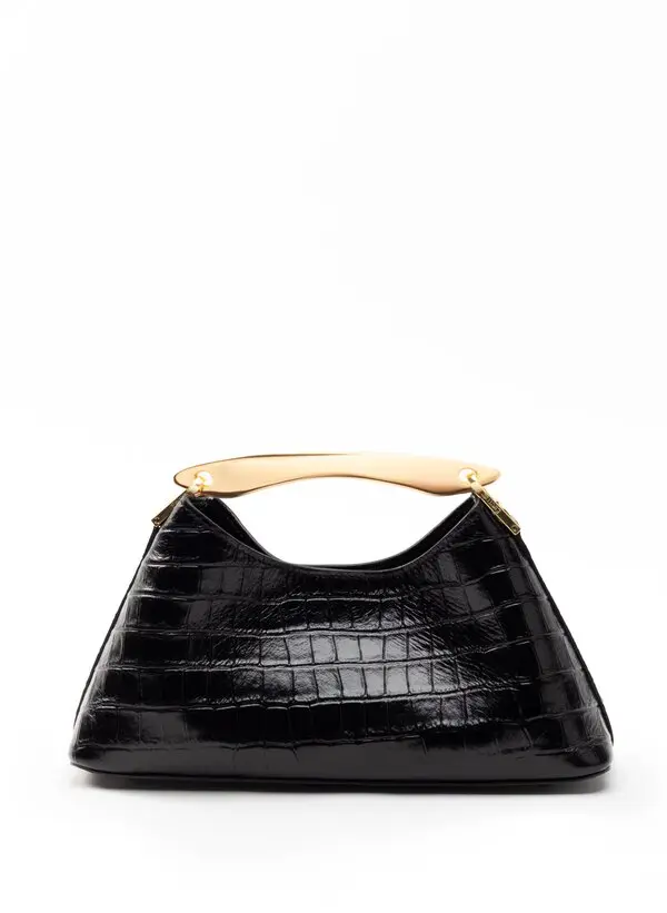 ELLEME Mini Boomerang Croco Embossed Leather - Black