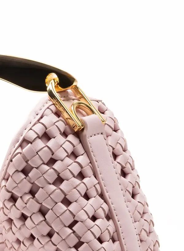 ELLEME Small Boomerang Woven Leather Handbag - Pink