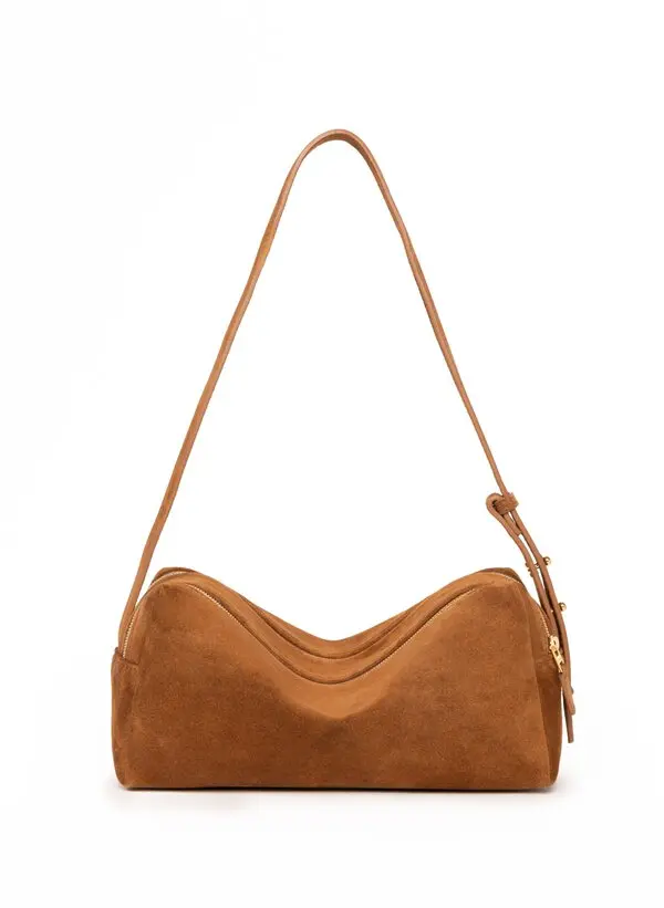 ELLEME Trousse Suede Shoulder Bag - Cognac