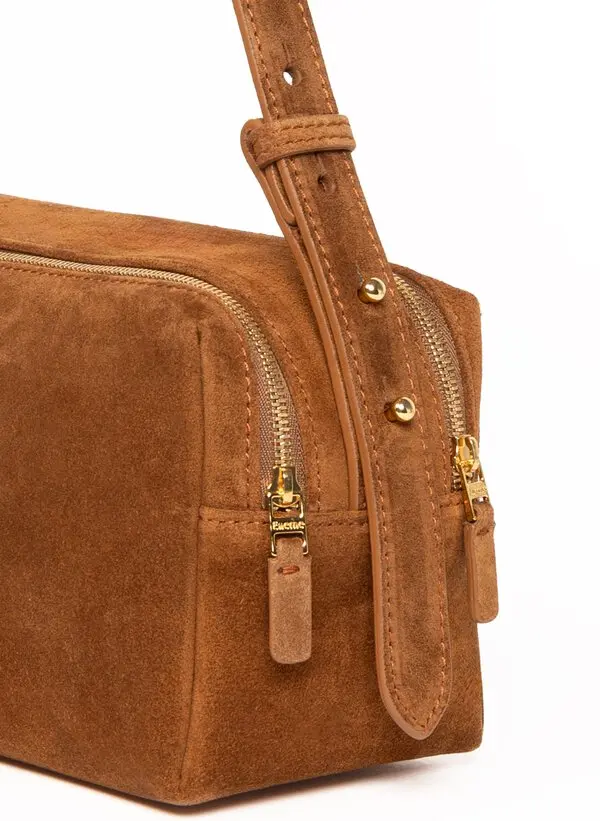 ELLEME Trousse Suede Shoulder Bag - Cognac
