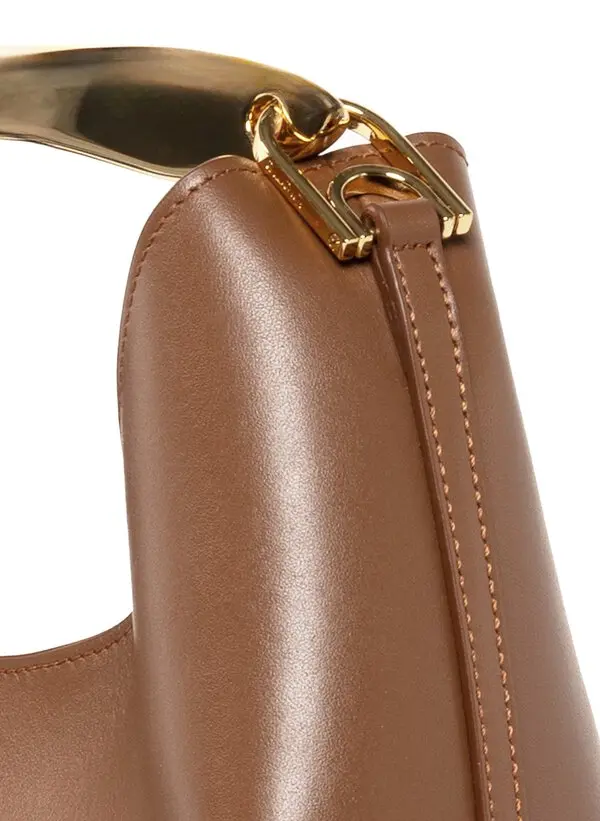 ELLEME Boomerang Large Leather Handbag - Cognac