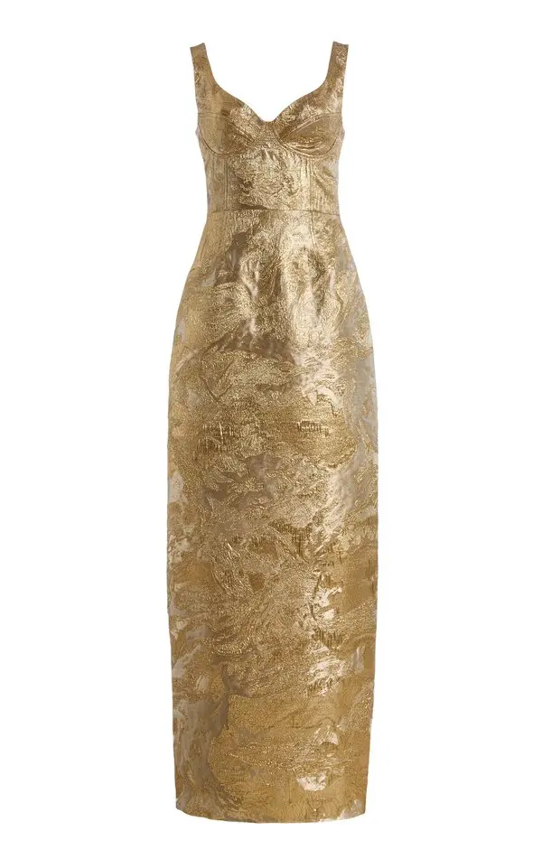 Simkhai Viella Metallic Jacquard Gown
