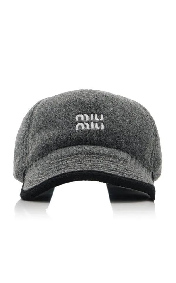 Miu Miu Fleece Baseball Cap - Grey