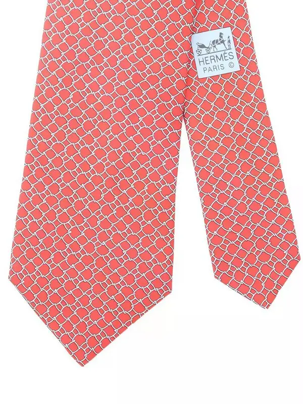 Hermès 2010s Patterned Silk Tie