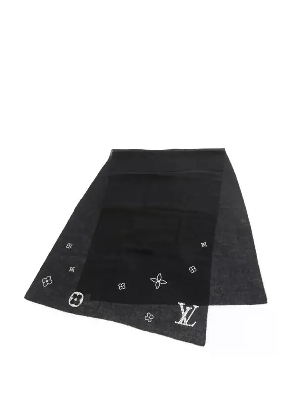 LOUIS VUITTON 2000s Rhinestone-embellishment Scarf - Black