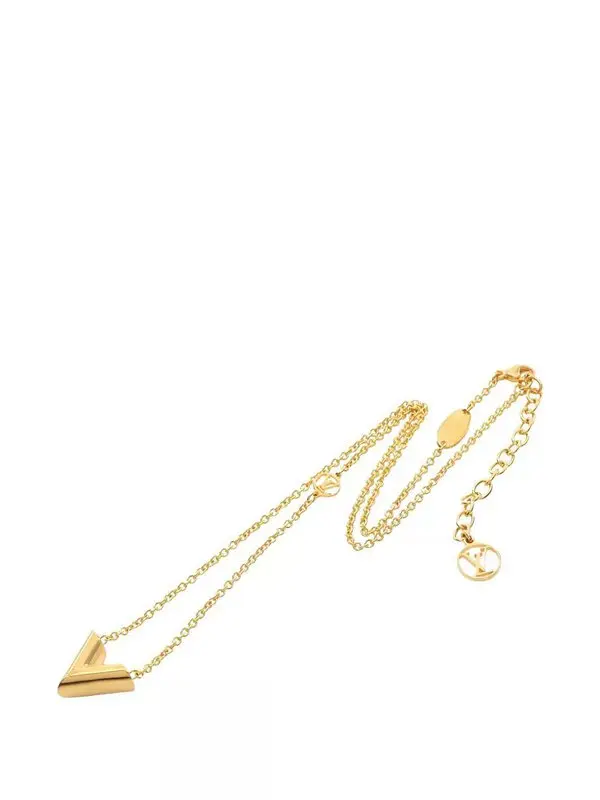 LOUIS VUITTON Logo V Necklace - Gold