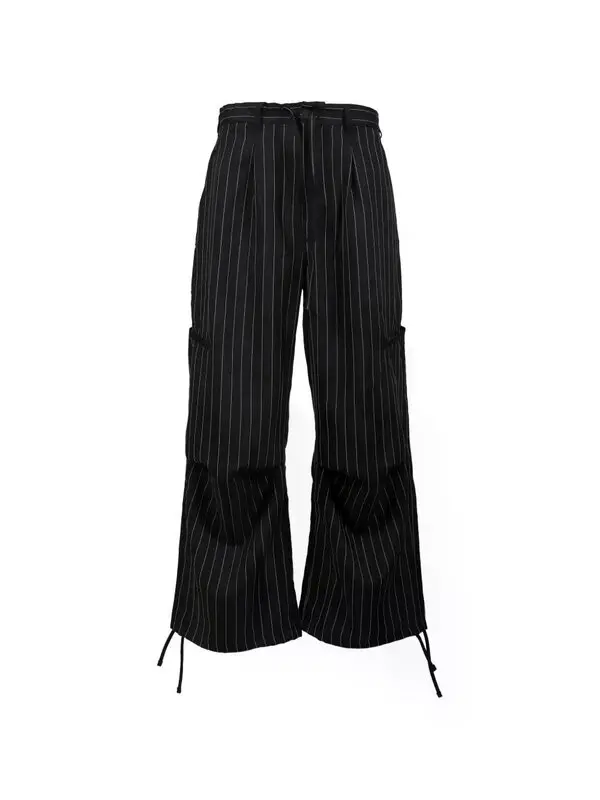 Y3 Pinstripe Pattern Drawstring Trousers