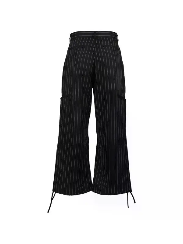 Y3 Pinstripe Pattern Drawstring Trousers