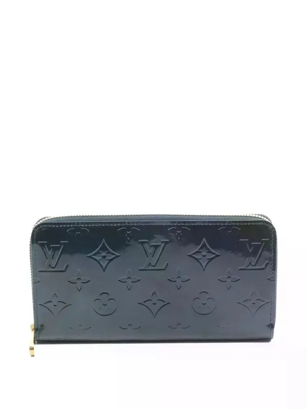 LOUIS VUITTON 2009 Monogram Zip Leather Wallet - Green