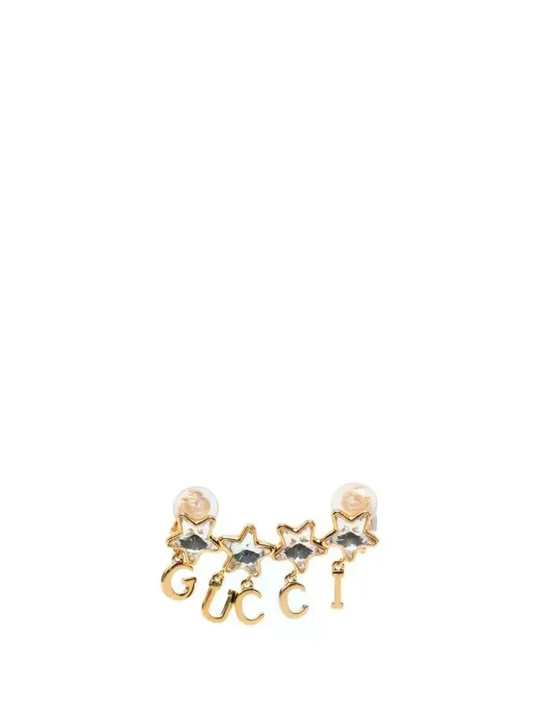 Gucci 2000-2025 Plated Crystal Star Script Ear Cuff - Gold
