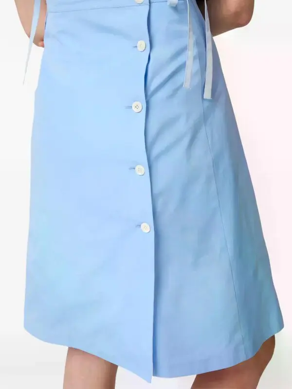 Miu Miu Ruffled Poplin Midi Dress - Blue