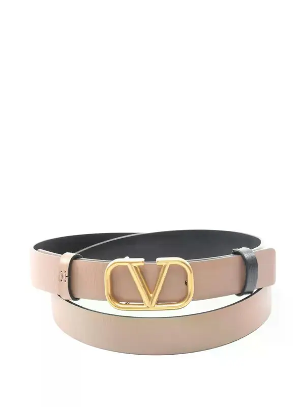 Valentino Garavani Vlogo Leather Belt - Neutrals