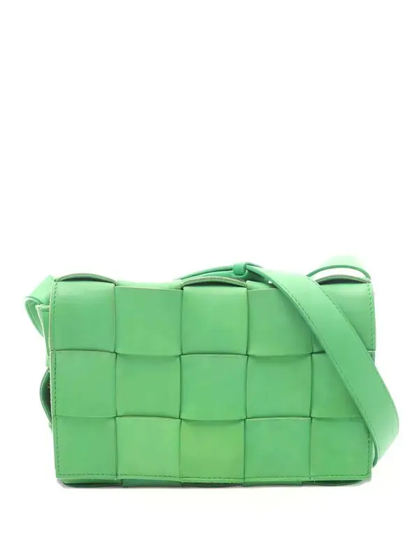 Bottega Veneta 00s Maxi Cassette Intrecciato Crossbody Bag - Green