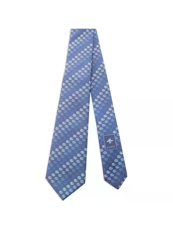 Gucci Double G Silk Neck Tie - Blue