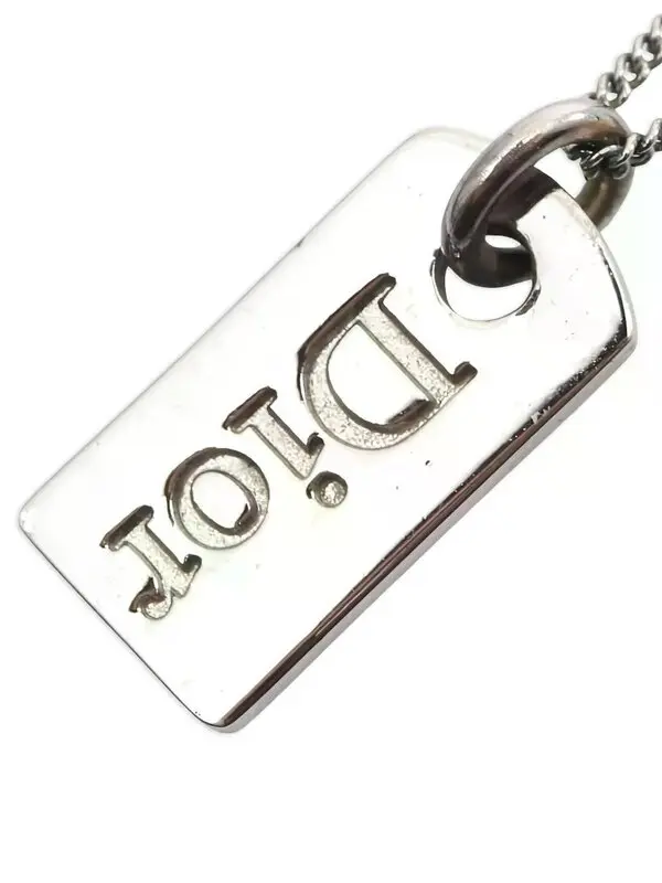 Dior 2010s Logo Plate Necklace