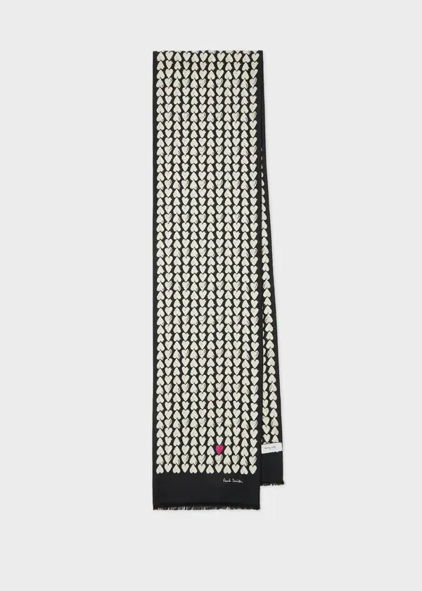 Paul Smith Silk 'valentine's Heart' Print Scarf
