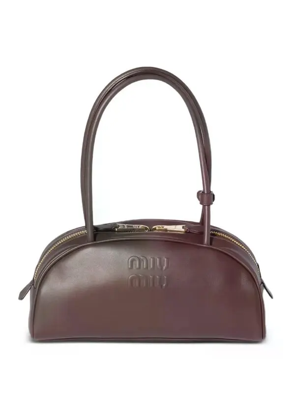 Miu Miu Beau Leather Tote Bag - Brown