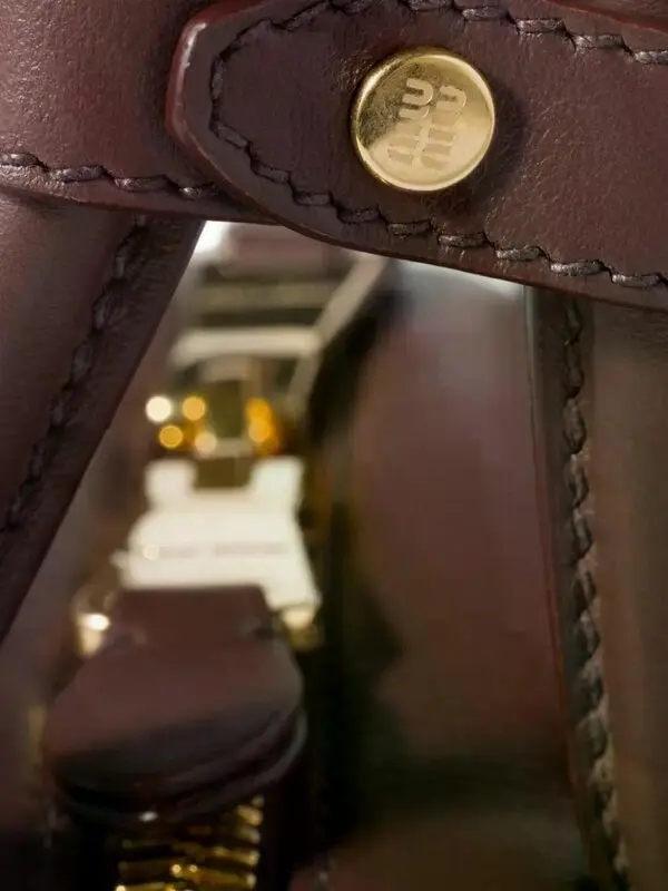 Miu Miu Beau Leather Tote Bag - Brown