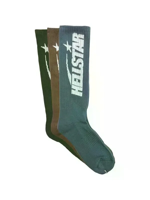 HELLSTAR Logo Detail Crew Socks Set Of Three