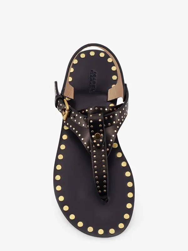 Isabel Marant Étoile Joonya Low Leather Sandals - Black