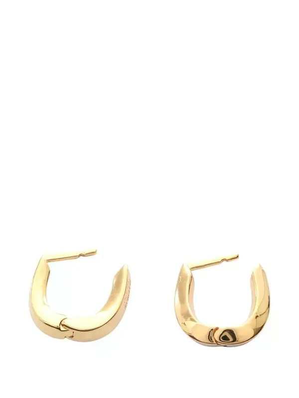 JIL SANDER 2010s Logo-engraved Hoop Earrings - Gold