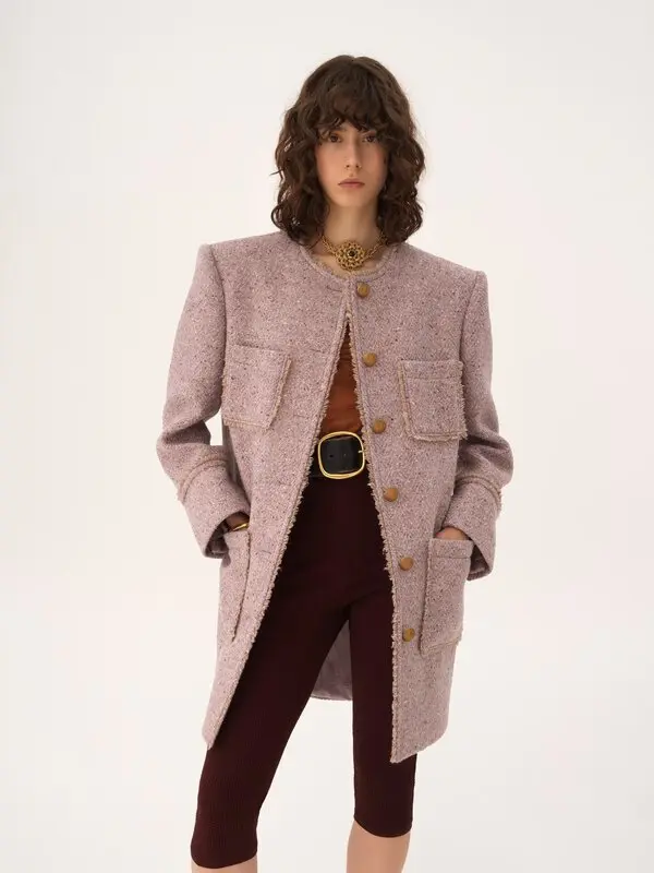 Chloé Single-breasted Collarless Coat