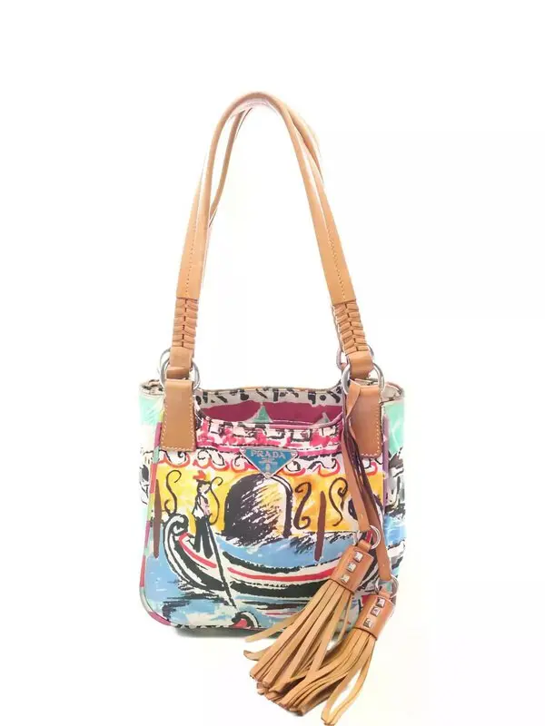 Prada 2000s Printed Leather Handbag