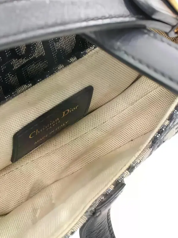 Dior 2010 Mini Saddle Oblique Shoulder Bag - Neutrals