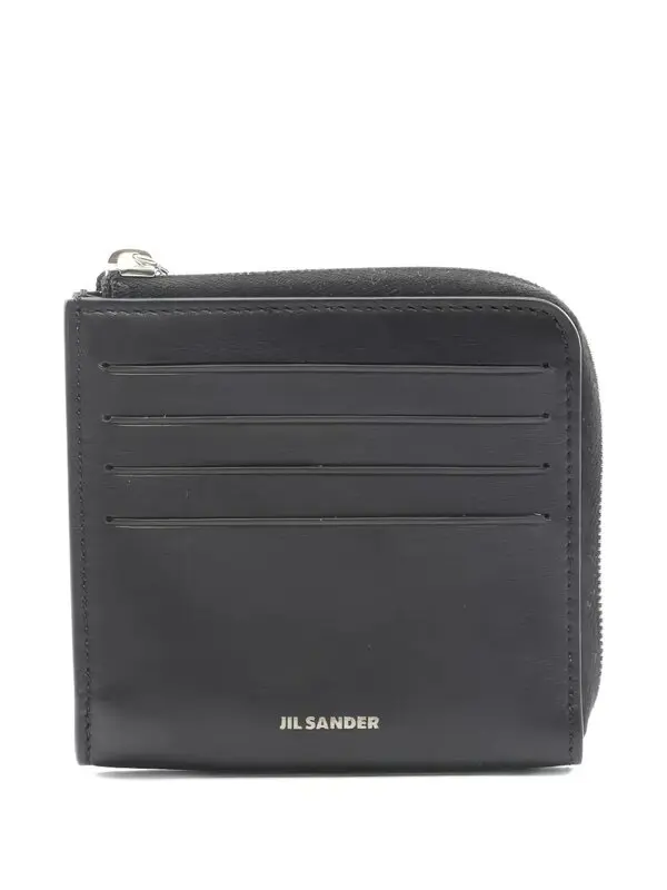 JIL SANDER 2020s Leather Card Case - Black
