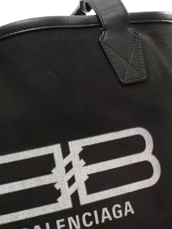 Balenciaga Jumbo Canvas Tote Bag With Leather Trims