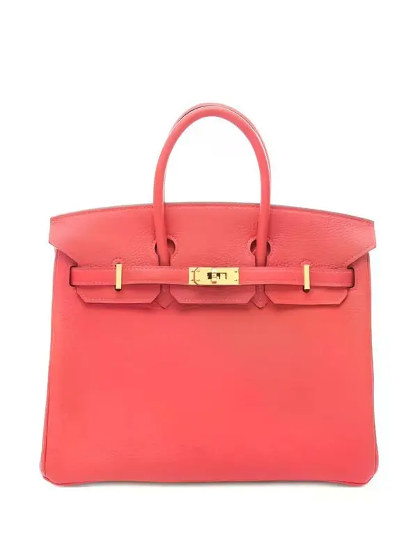 Hermès 2015 Birkin 25 Grained Leather Tote Bag - Red