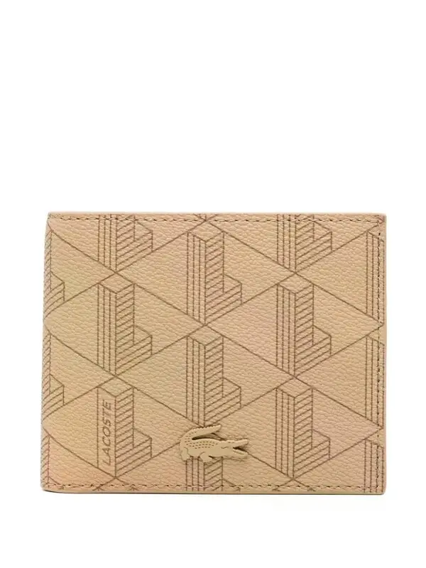 Lacoste Small Logo-patched Monogram Billfold - Neutrals