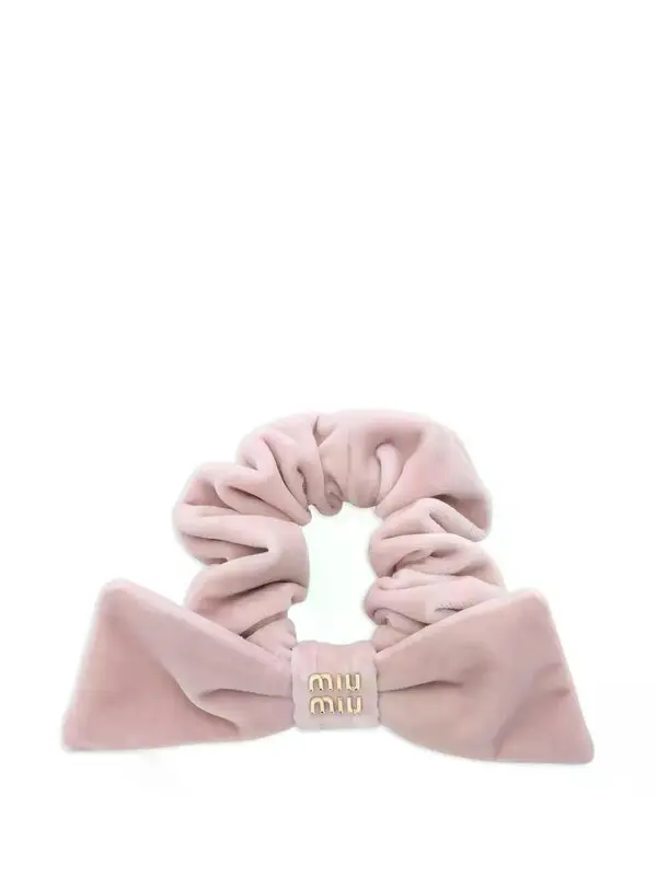 Miu Miu Logo-detail Hair Scrunchie - Pink