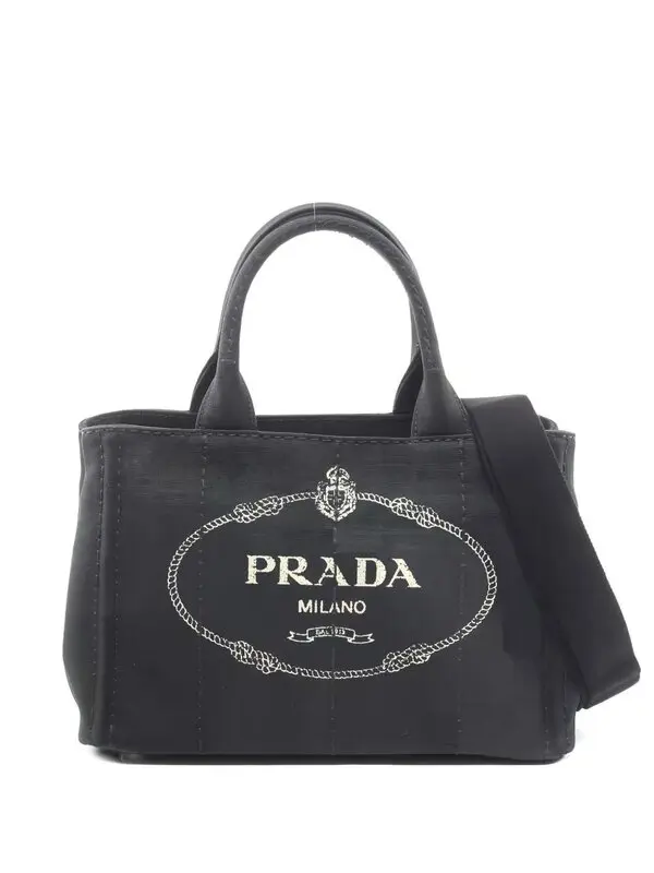Prada 2010s Canapa Logo Tote Bag