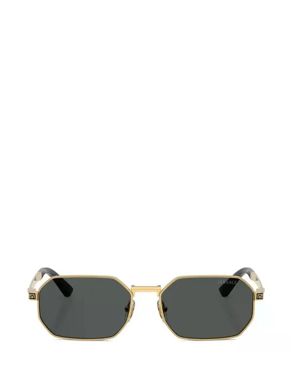 Versace Geometric Frame Sunglasses - Gold