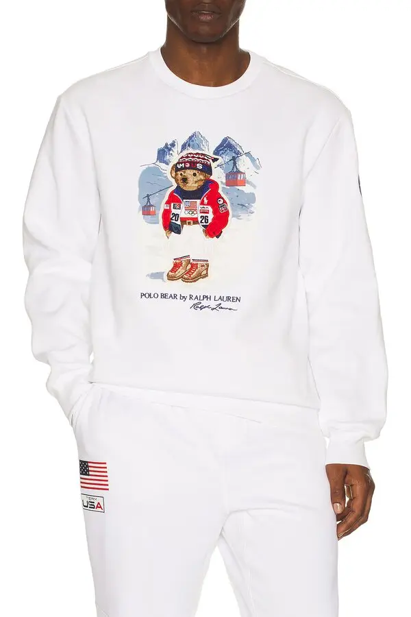 Polo Ralph Lauren Winter Olympics Seasonal Bear Crewneck - White