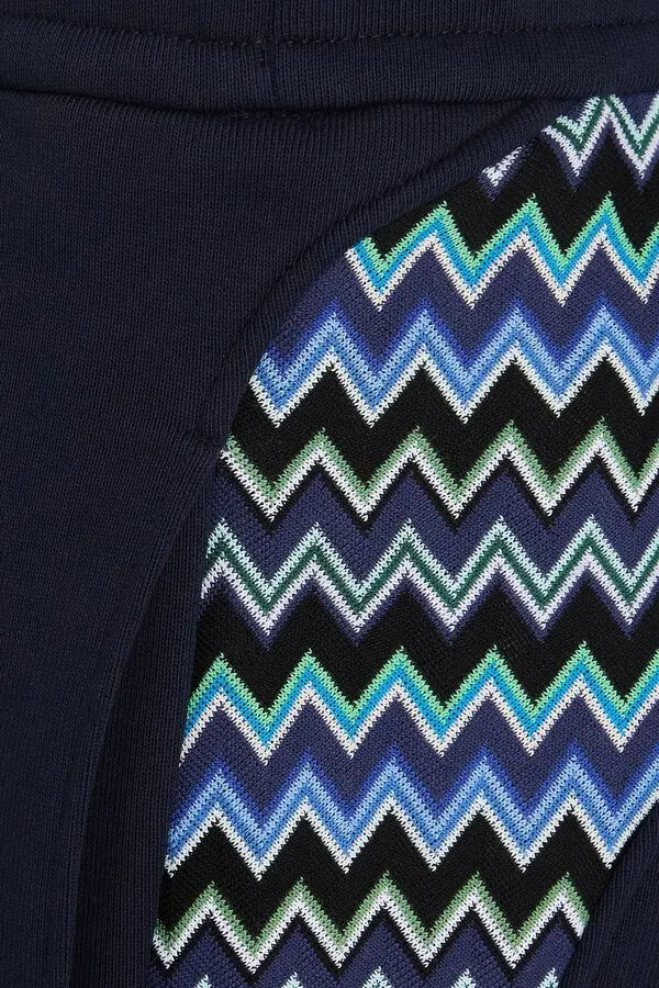 Missoni Crochet-trimmed Cotton-terry Shorts - Midnight Blue